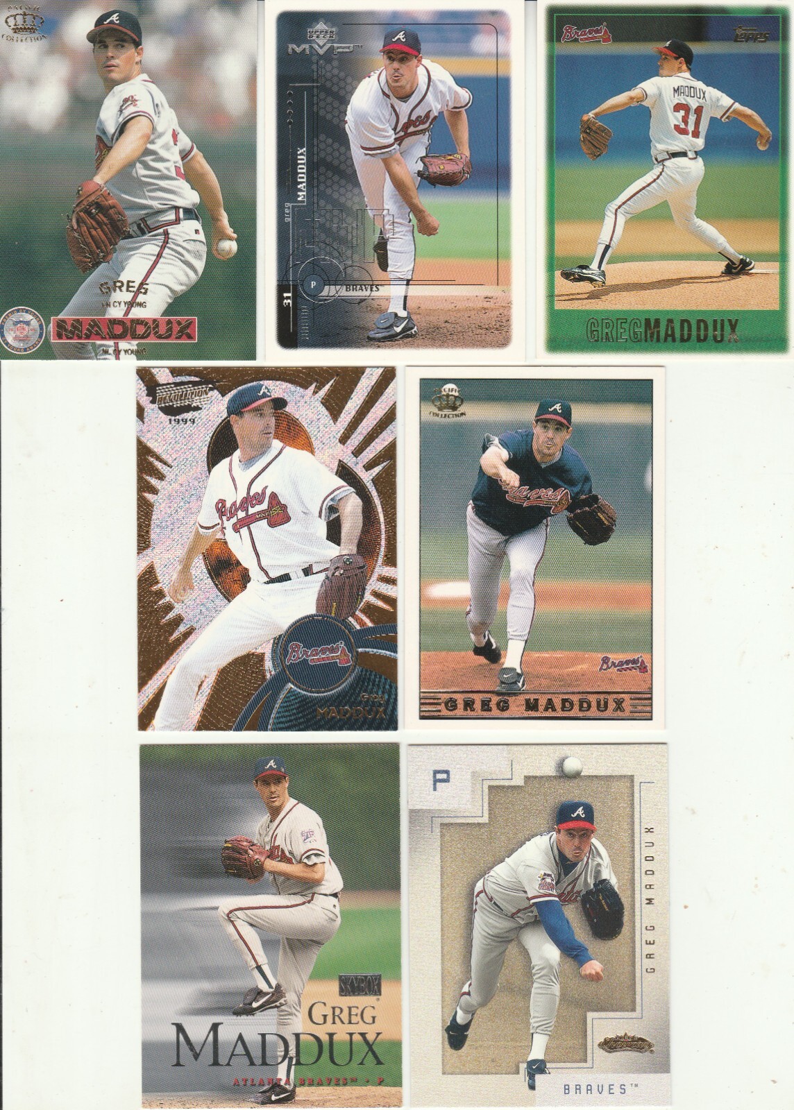 Huge 50 + GREG MADDUX all different cards lot 1988 - 2021 Cubs Braves ...