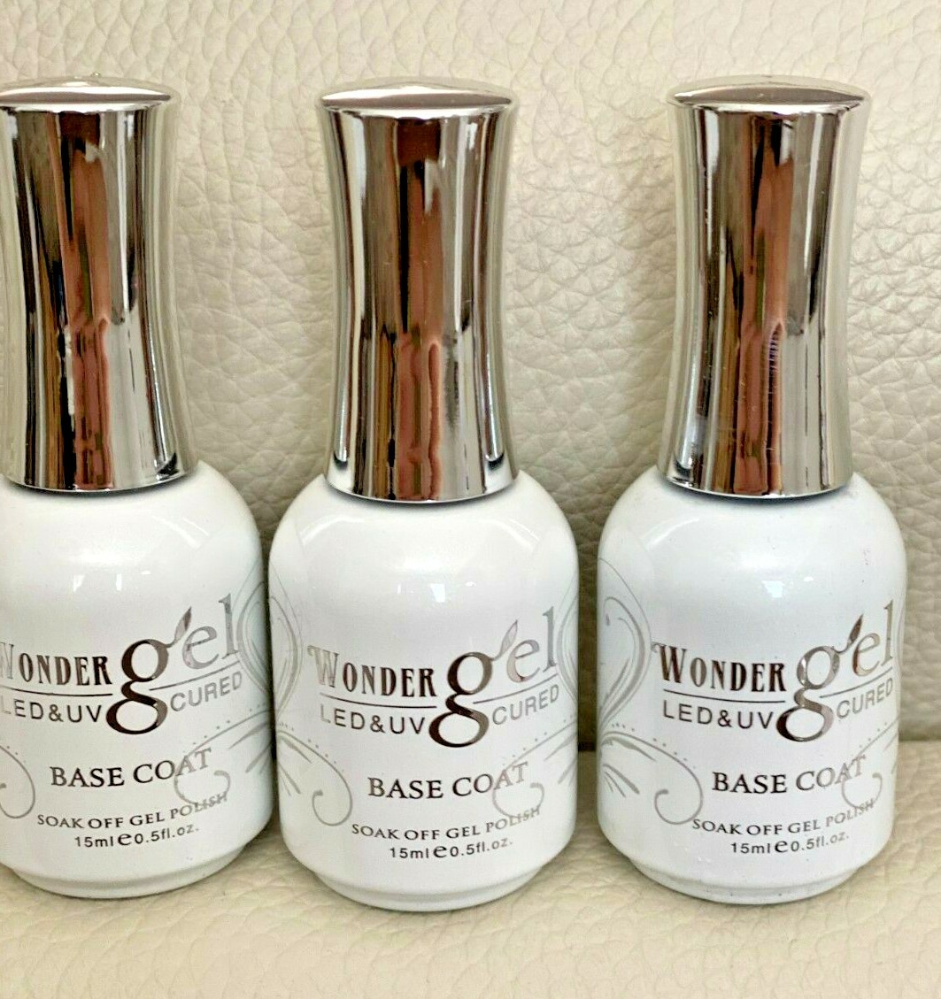 Wonder Gel - UV/LED Soak off Gel base coat - 0.5oz/15mL ALL SALE 3 PCS ...
