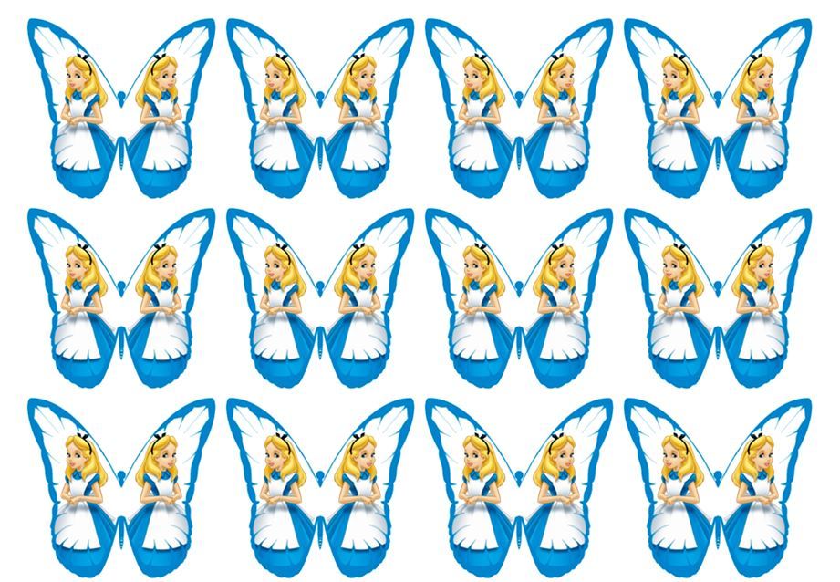 24 Princess Butterfly Edible Rice Paper Cup Cake Toppers (Uncut) | eBay