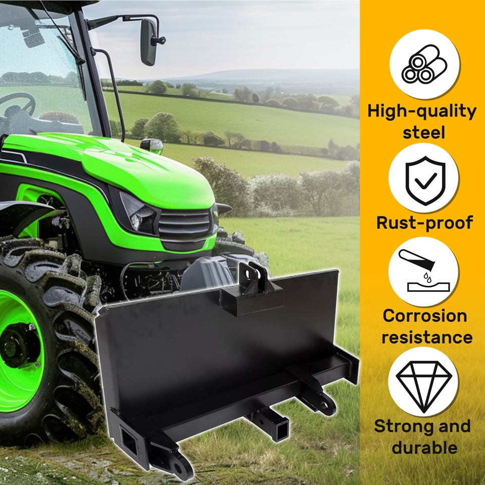 3 Point Receiver Hitch Quick Attach w/Adjustable Width Plate for Load ...