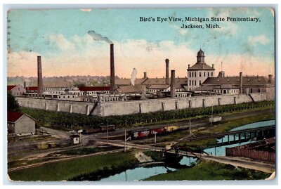 1915 Bird's Eye View Michigan State Penitentiary Jackson Michigan MI ...