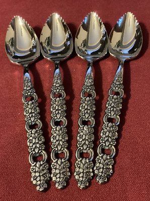 Oneida Stainless VIOLA VOILA Set of 4 Fruit Spoons Excellent Used USA ...