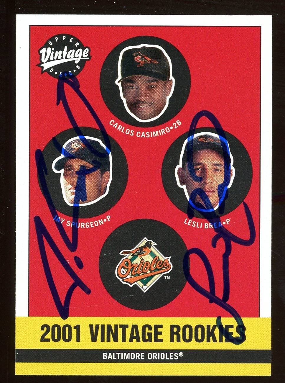 2001 Upper Deck JAY SPURGEON LESLIE BREA Signed Card autograph AUTO ...