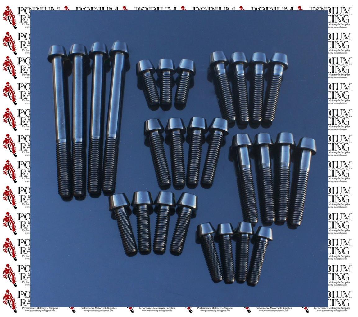 DUCATI TITANIUM 74 PIECE ENGINE CASE BOLT KIT BLACK 848 1098 1098S ...
