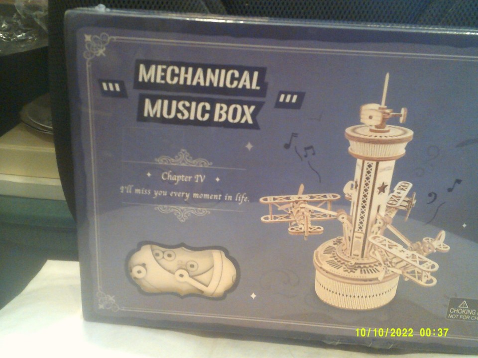 NIB (Sealed) ROKR Mech Music Box-Airplane Control Tower-3D Puzzle-AMR ...