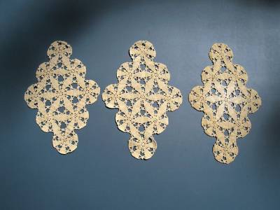 LOT OF 3 VINTAGE HAND CROCHETED DIAMOND FLORAL DOILIES | eBay