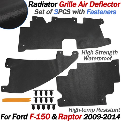 3PCS Radiator Support Grille Air Deflector Kit For Ford F-150 2009-2014 ...