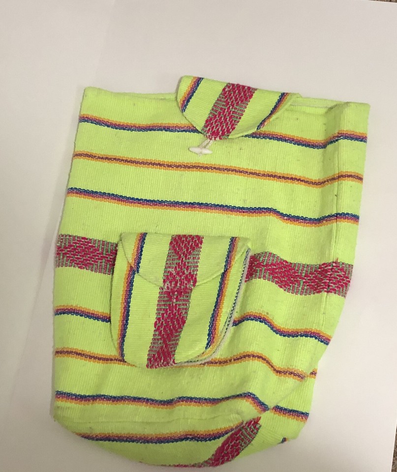 Hippie Book bag Neon Green, pink, Blue, Orange 15W x 18L | eBay
