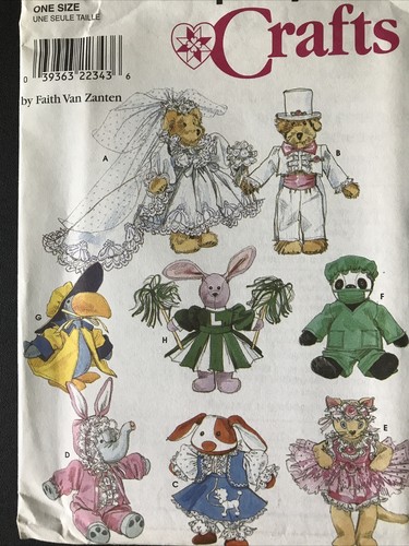 Simplicity 8454 Teddy Bear Clothing Costumes Clothes Bridal Dress ...