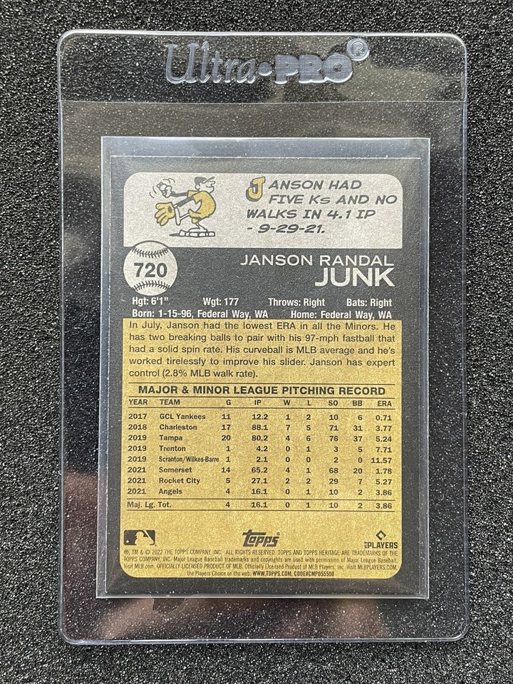 JANSON JUNK #’d /50 - 2022 Topps Heritage High Number BLACK Bordered ...