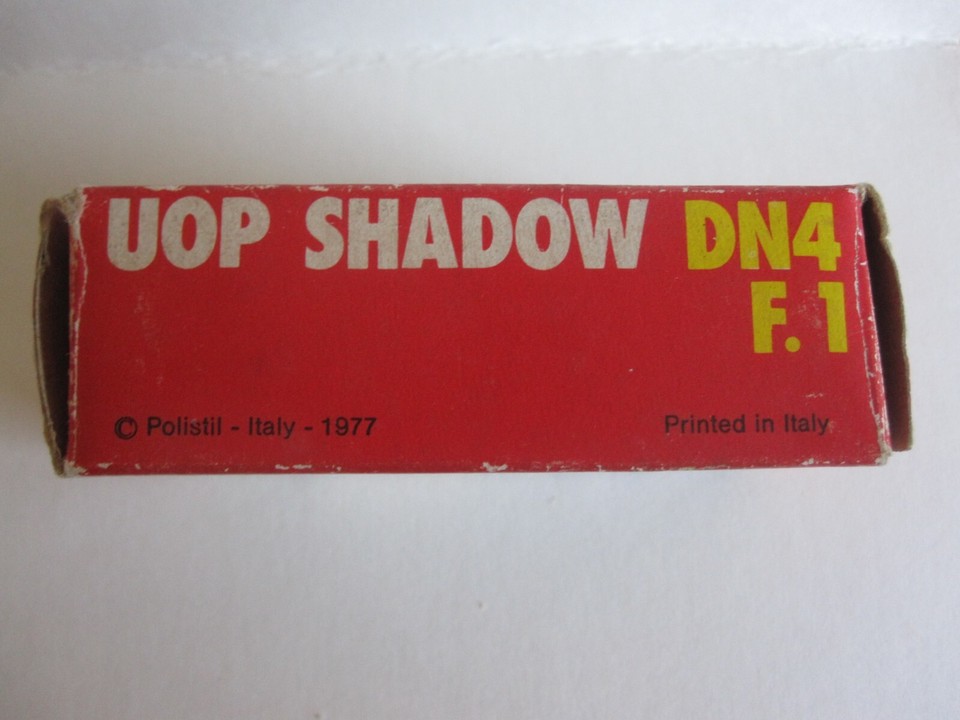 POLISTIL DIECAST MODEL UOP SHADOW DN4 F1 RACING CAR MADE IN ITALY 1977 ...