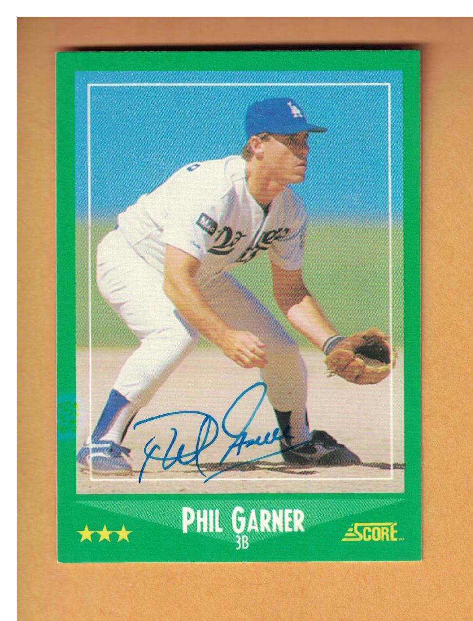 Phil Garner AUTOGRAPHED 1988 SCORE BASEBALL CARD HAND SIGNED LOS ...