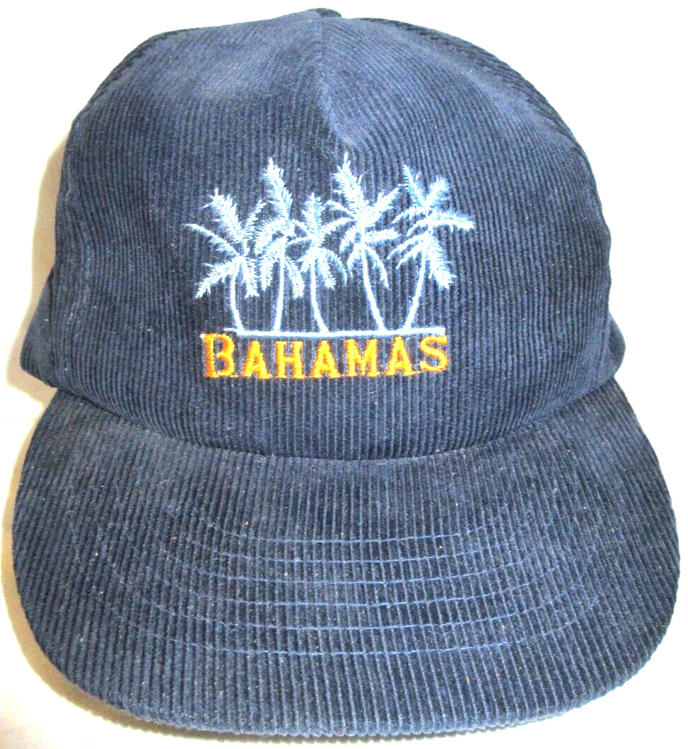 VINTAGE BLUE CORDOUROY BAHAMAS Hat Adjustable (B5). - Gem