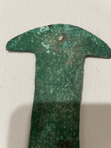 pre columbian antiquities metal shows green roots, patina utilitarin ...