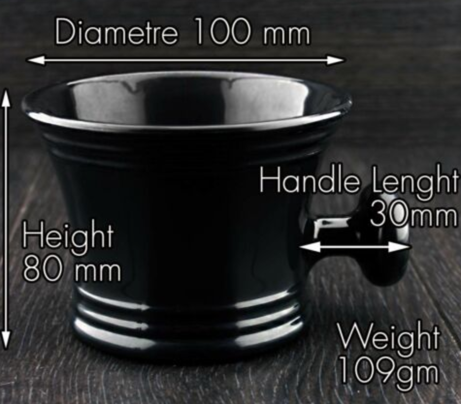 Men Shaving Soap Bowl Mug Unbreakable Plastic Handle Light Weight Black ...