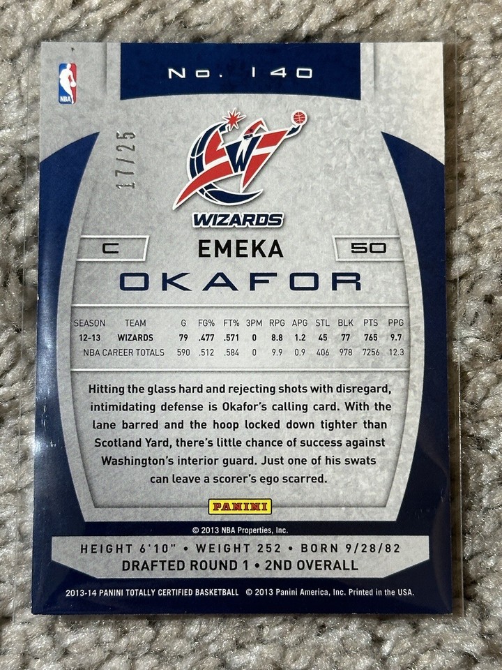 2013-14 Totally Certified Totally Gold /25 Emeka Okafor #140 | eBay