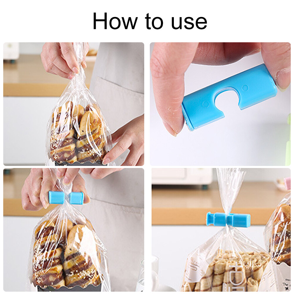 16pcs Bag Clip Food Storage Reusable 4 Colors For Snacks Home Office ...