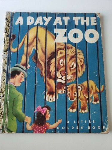 1950 "A DAY AT THE ZOO" LITTLE GOLDEN BOOK 1st ED "B" TIBOR GERGELY ...