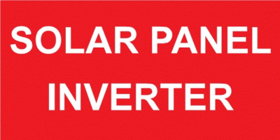 Solar Panel Inverter Sign 200mm x 100mm, diabond, 3mm thick, 5mm radius ...