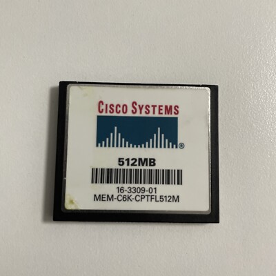Cisco 512MB CompactFlash CF Memory Card 16-3309-01 MEM-C6K-CPTFL512M | eBay