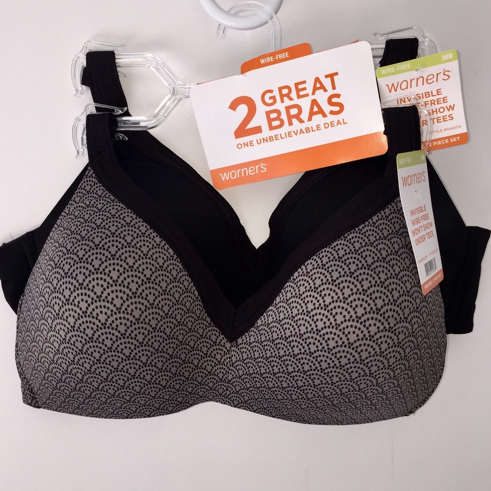 Warner's Bra Wirefree Padded Seamless Cup Invisible Lined TWO 2 TShirt ...
