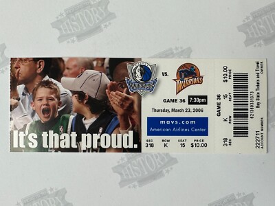 2006 Warriors Dallas Mavericks Ticket 3/23/06 Dirk Nowitzki 51 Points ...