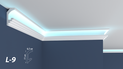XPS Polystyrene LED Light Up lighter Lightweight Coving Cornice Molding ...