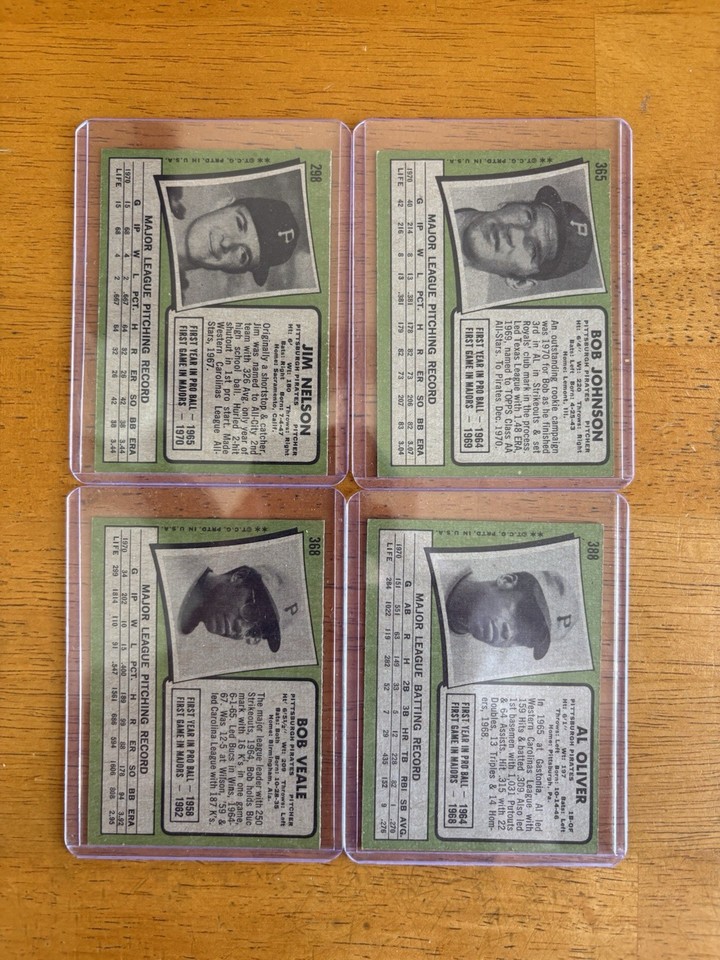 1971 Topps MLB Baseball Cards - Pittsburgh Pirates Team Lot - 16 Cards ...