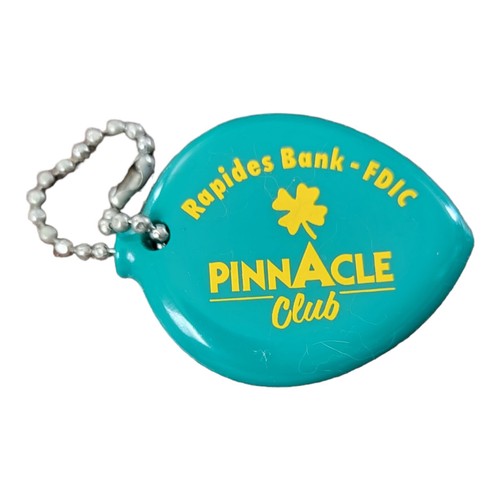 Vtg Rapides Bank FDIC Pinnacle Club Green Rubber Squeeze Coin Purse Key ...