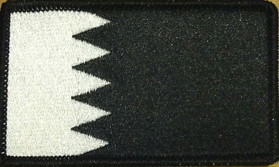 BAHRAIN Flag Patch W/ VELCRO® Brand Fastener Black & White Version ...