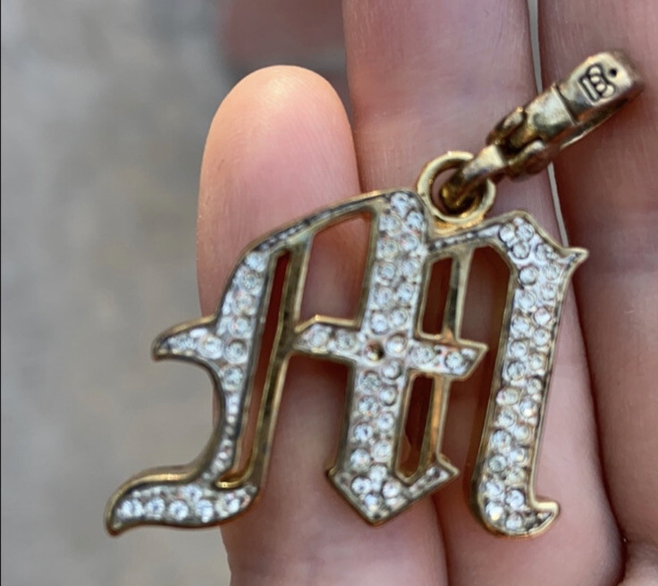 Rare Juicy Couture Gothic Initial Letter M Charm - Gem