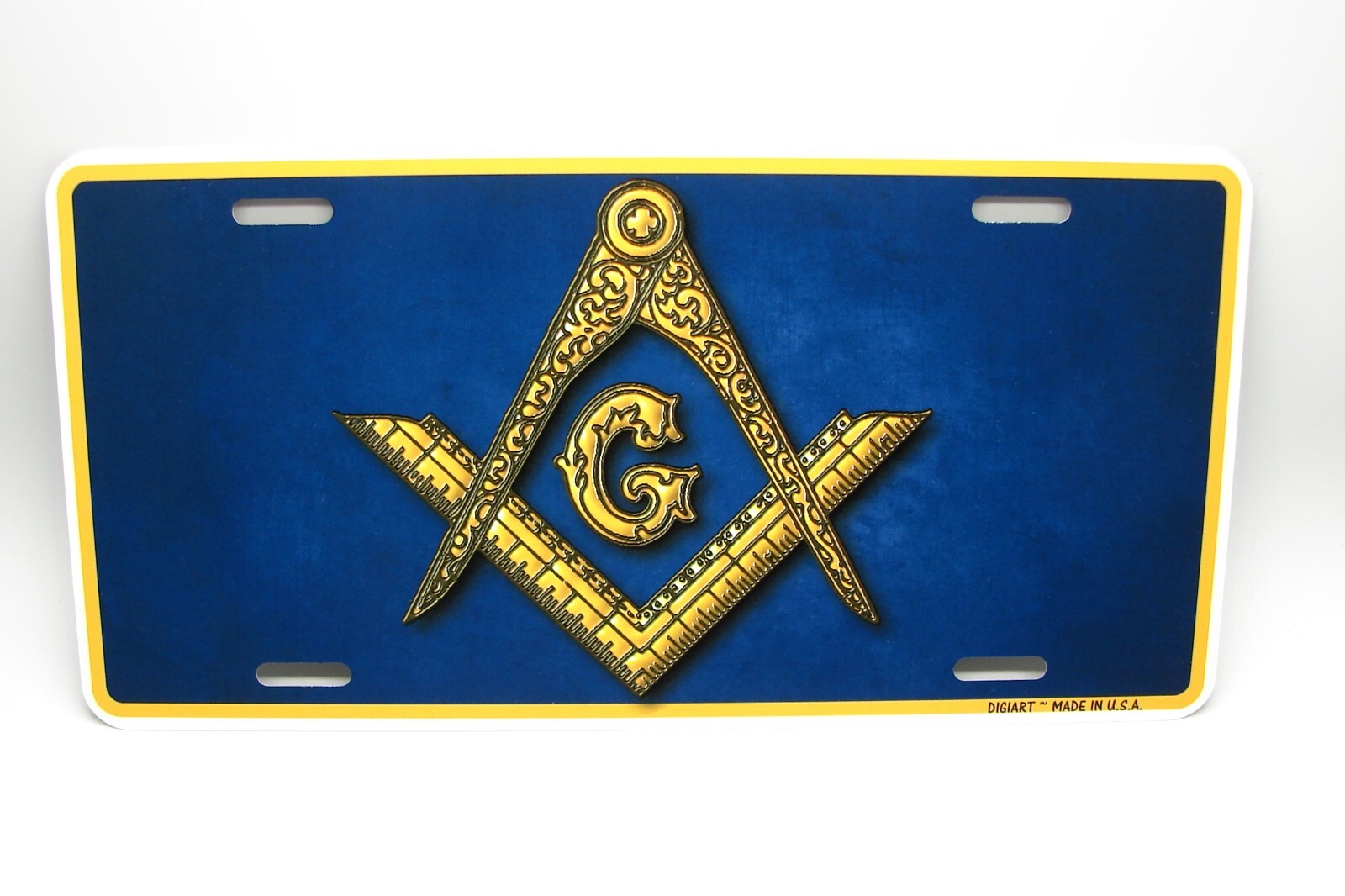 FREEMASON MASONIC METAL CAR LICENSE PLATE AUTOTAG. MASON LOGO CAR ...