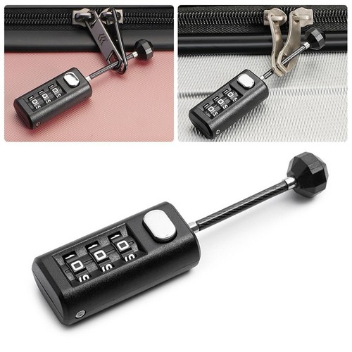Cabinet Lock Luggage Padlock Backpack Zipper Lock 3 Digit Password Lock ...
