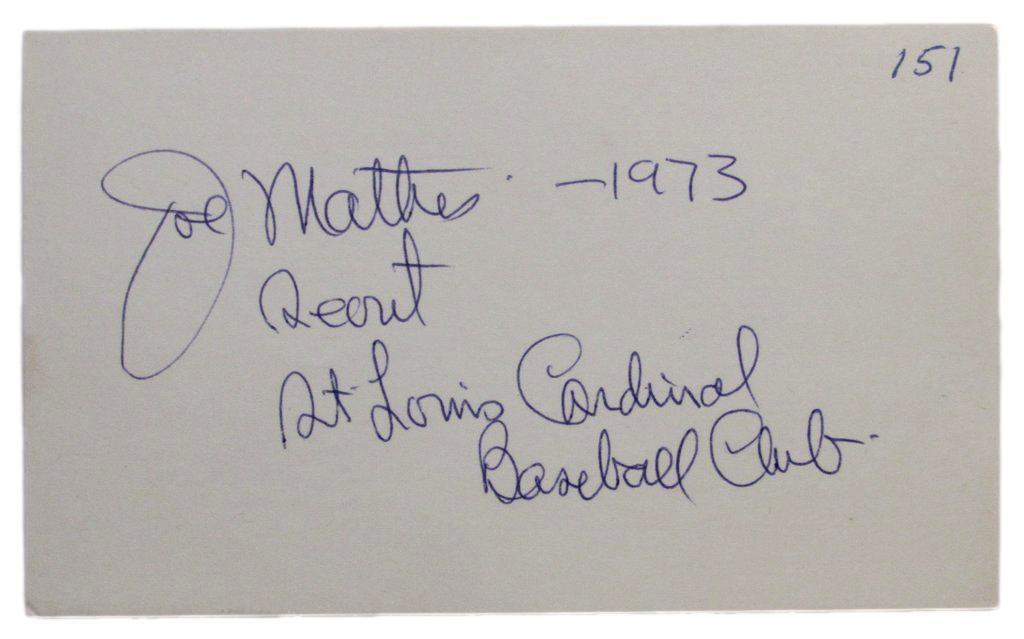 Joe Mathes 1912 Philadelphia A's Autographed/Signed 3x5 Index Card | eBay