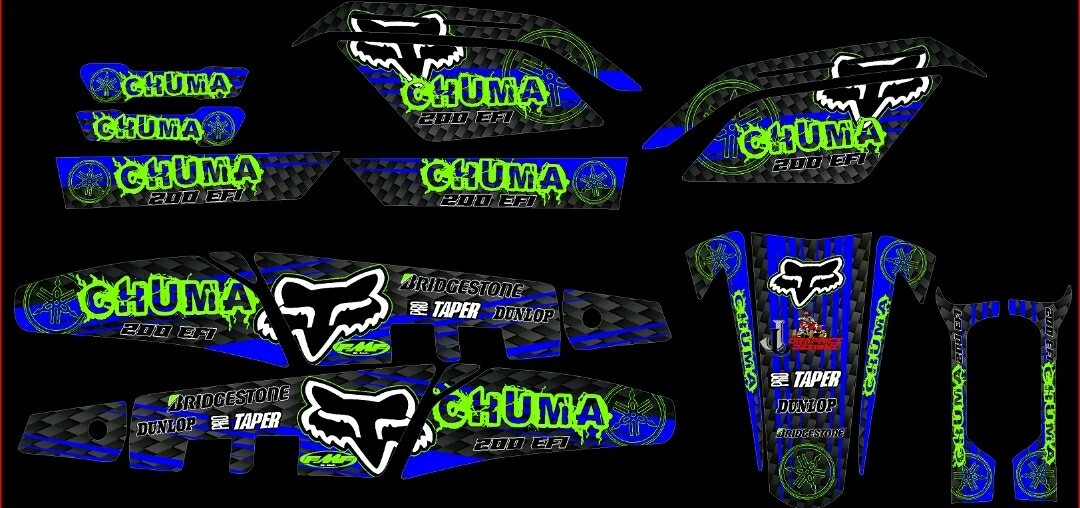 2022-2024 Yamaha Zuma Chuma Graphic Kit Decal/Sticker | Multicolor ...