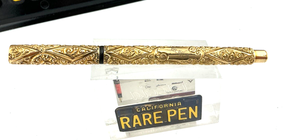 RARE GRAIL PARKER 30 GF Repousse Overlay Fountain Pen 14K Med nib WOW ...