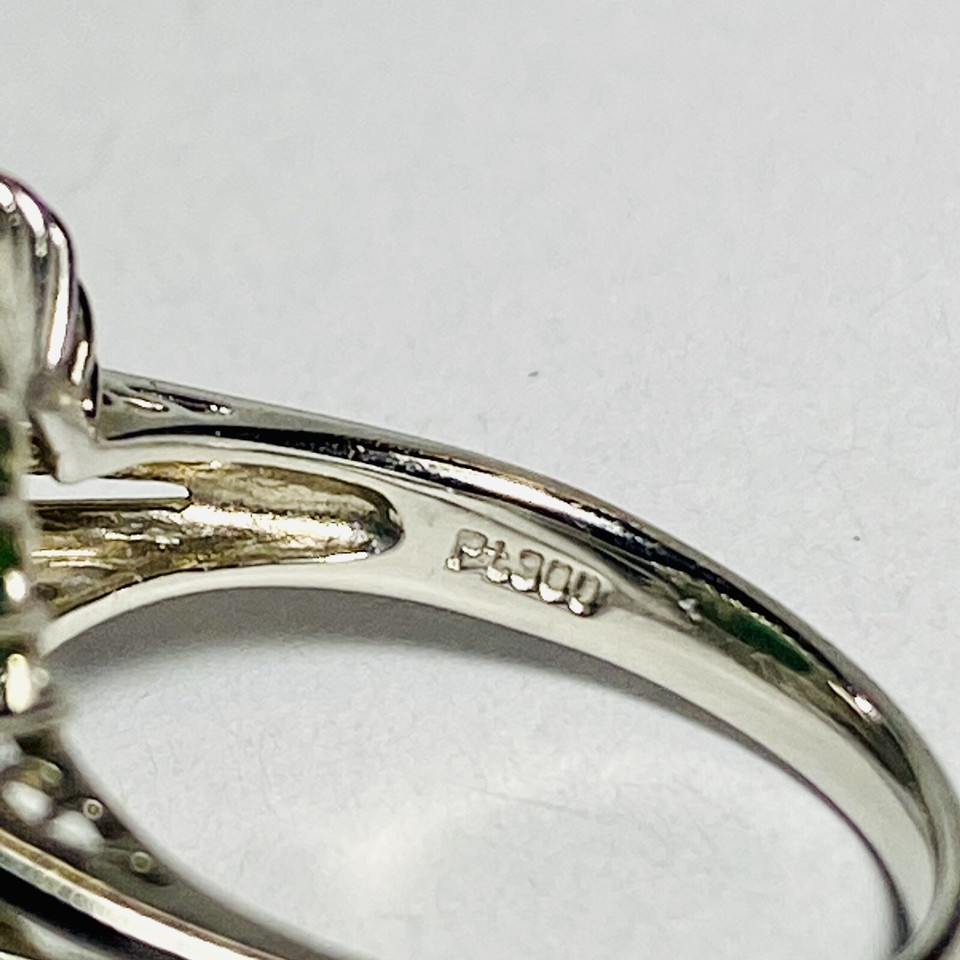 GG Certified 900 Platinum 4.3ct Emerald .40ctw Diamond Size 7 Cocktail ...