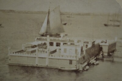 1859 America USA Stereoview Photo Floating Baths Bay Of New York NY By ...