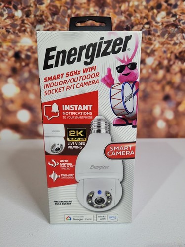White Energizer Smart WIFI Indoor Outdoor Socket P/T Camera 2K Alexa ...