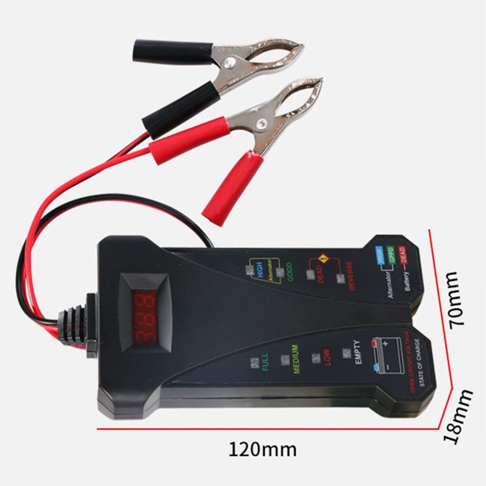 Digital Car Battery Tester 12V Load Tester with Voltmeter and ...