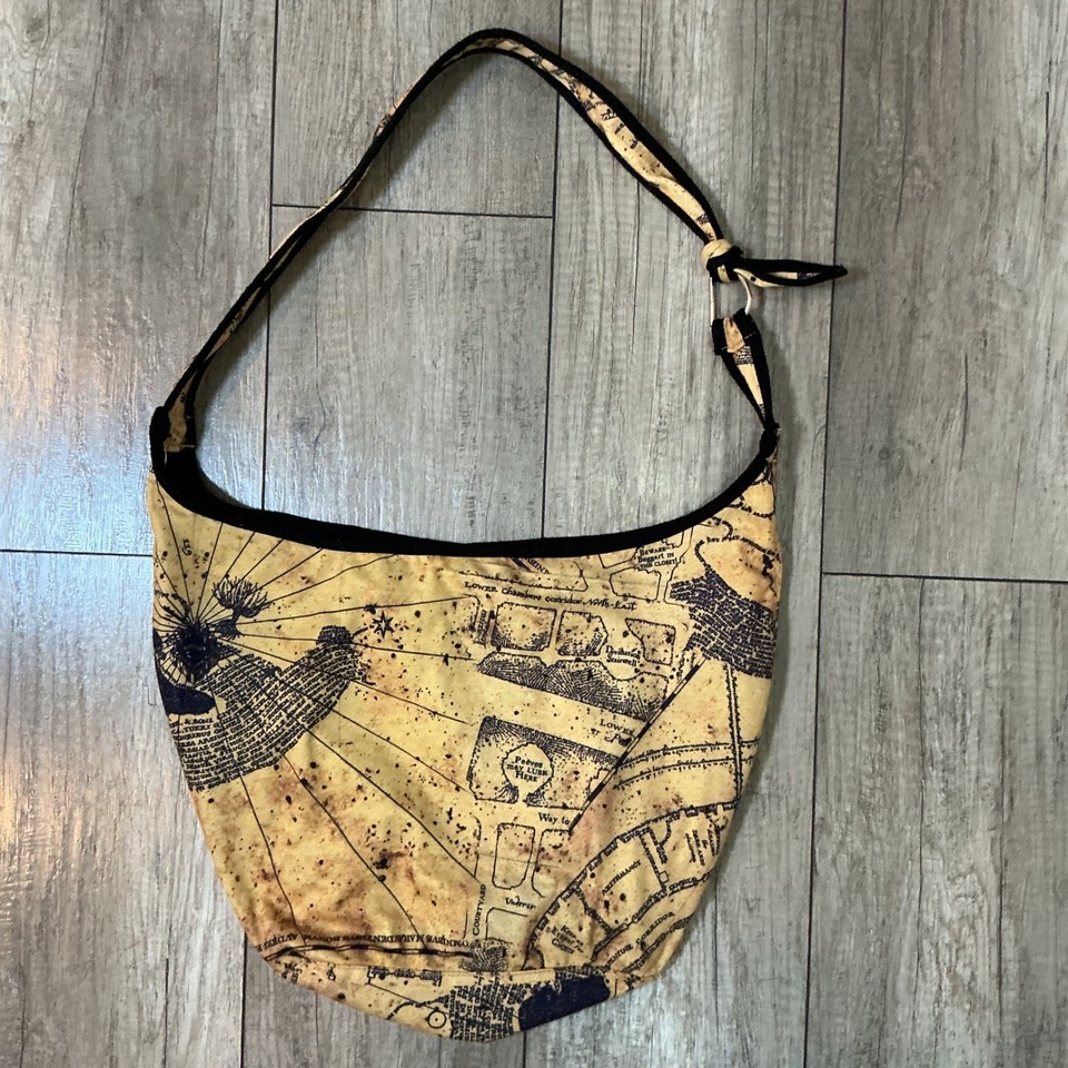 Harry Potter Marauders Map Hobo Bag Adjustable Strap Cosplay Purse | eBay