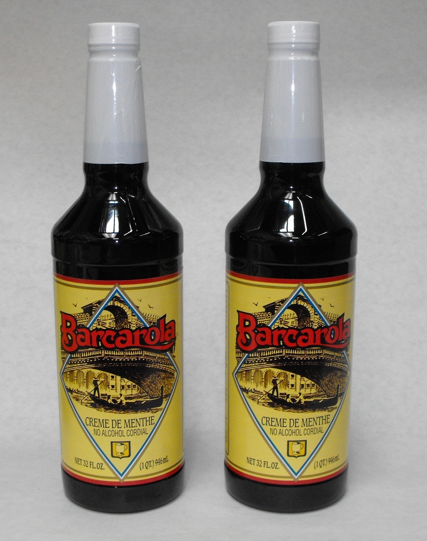 (2 Pack) Gourmet CREME DE MENTHE SYRUP 32oz Barcarola Drink & Beverage ...