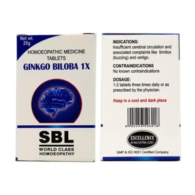 5x SBL Ginko Biloba 1X (25g) Tablet homoeopathic medicine | eBay