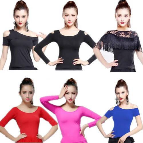 Latin Top Women Latin Dance Basic Top Dancewear Dancing Practice T ...