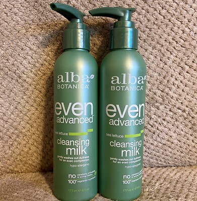 Alba Botanica Even Advanced Sea Lettuce Cleansing Milk 6 oz, Lot Of 2 ...