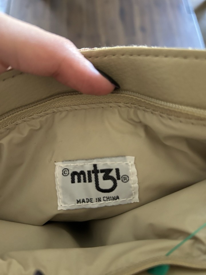 mitzi brand floral beige purse with button front | eBay