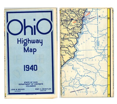 Vintage 1940 (March) Ohio Official Road Map – State Highway Department ...