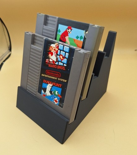 NES Game Cartridge Display Stand Tiered, Holds Up To 5 Carts 3D Printed ...