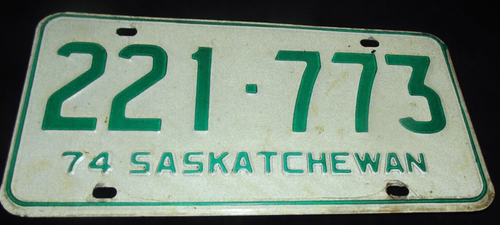 1974 SASKATCHEWAN LICENSE PLATE 221-773 | eBay