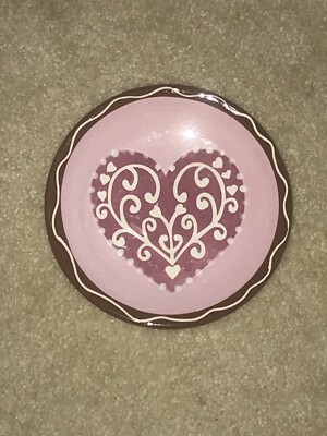 Hausenware Mary Jane Mitchell Pink Heart 6" Dessert Plate | eBay